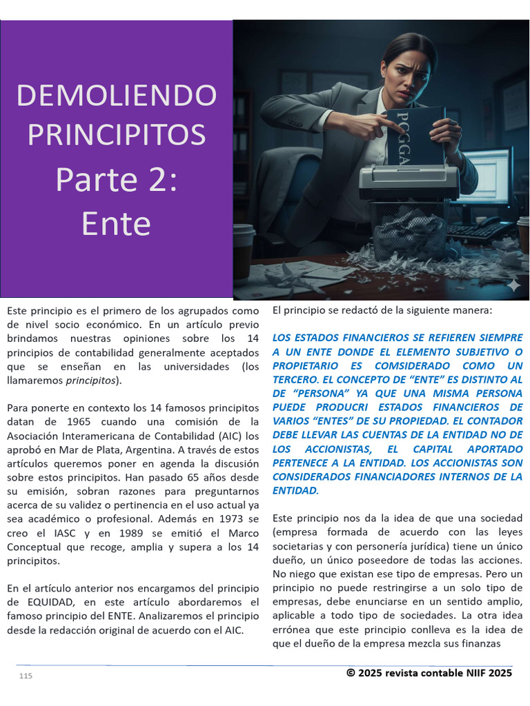 Análisis del Principio del Ente Contable | PDF | Contabilidad | Dividendo