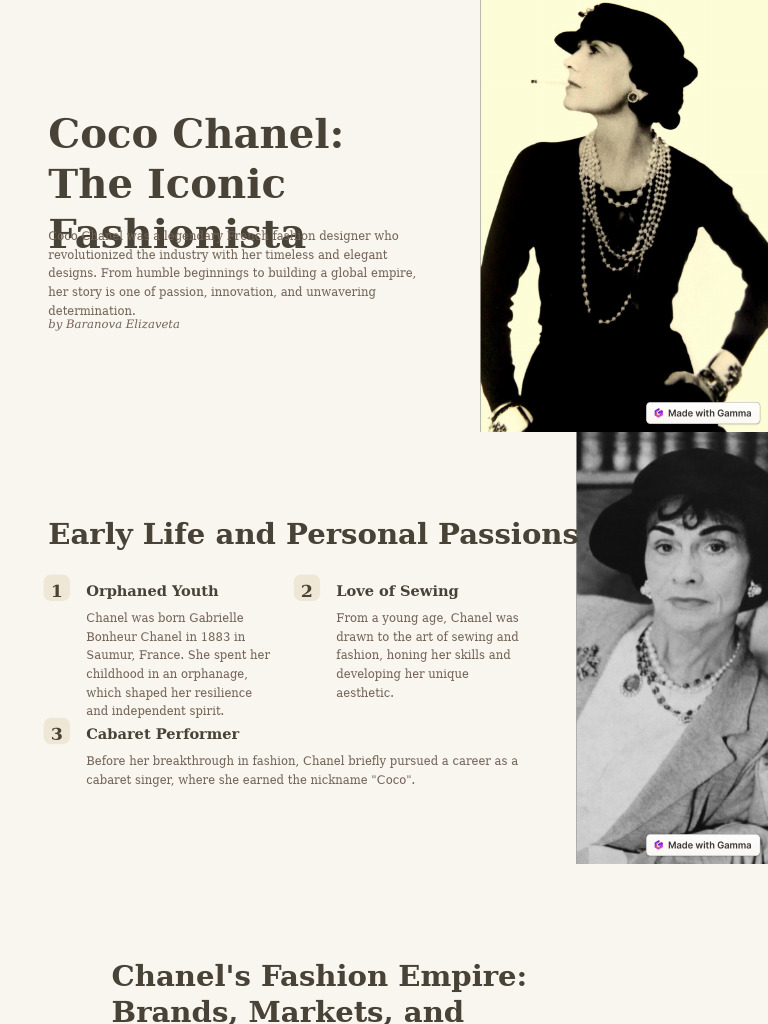 Coco Chanel The Iconic Fashionista | PDF | Fashion | Cultural Trends