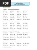 Factorising Quadratics Practice Questions | PDF | Factorization ...