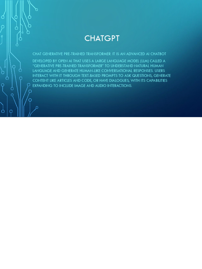 Chatgpt: "Generative Pre Trained Transformer" To Understand Natural ...
