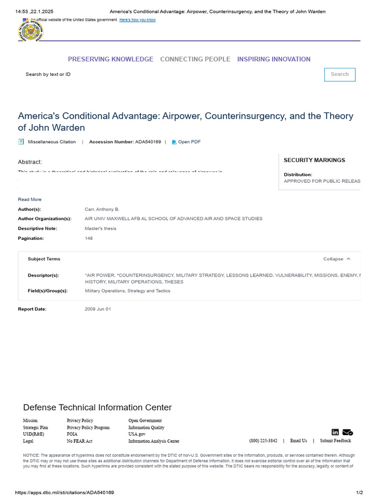 America's Conditional Advantage - Airpower, Counterinsurgency, and The ...