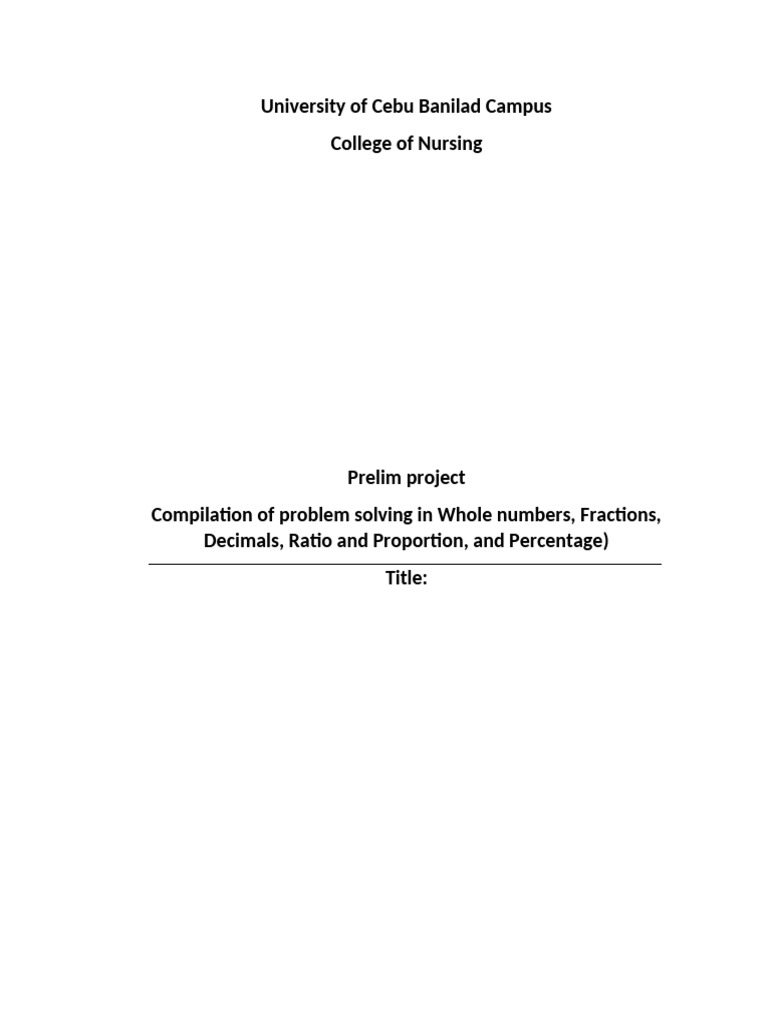 Prelim Project GONZALES | PDF | Percentage | Ratio