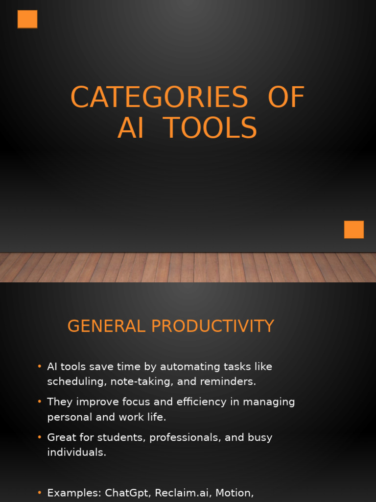 Categories of AI Tools Explained | PDF