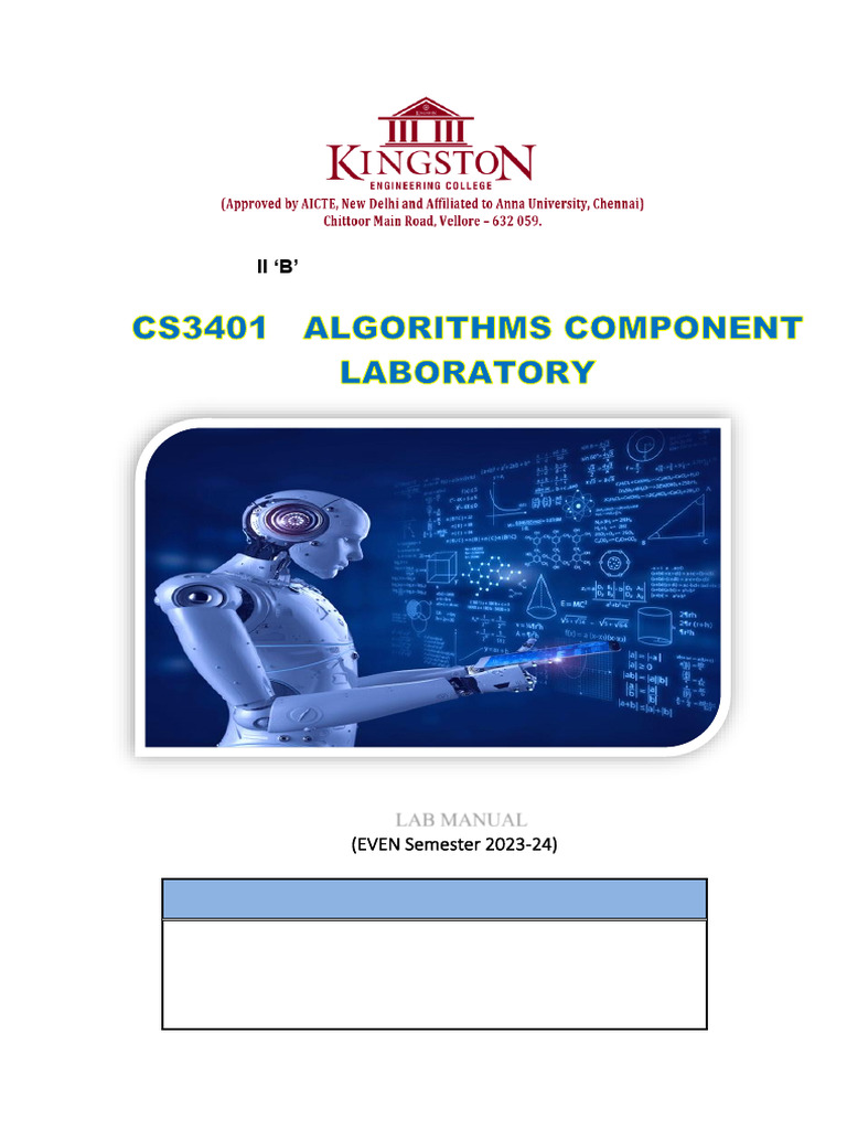 Cs3401-Algorithms Lab Manual - Updated | PDF | Graph Theory ...