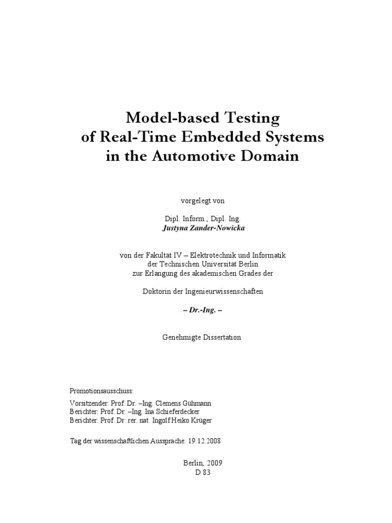 Model Based Testing For Real Time Embedded System Pdf Software