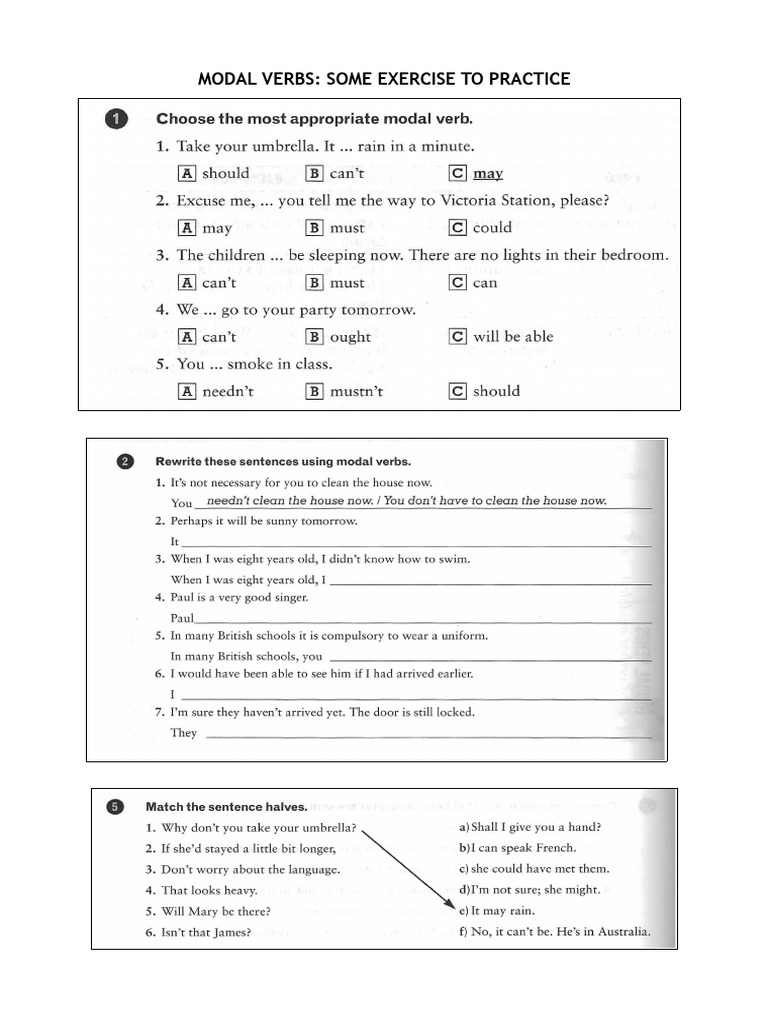 Modals Ex to Practice | PDF