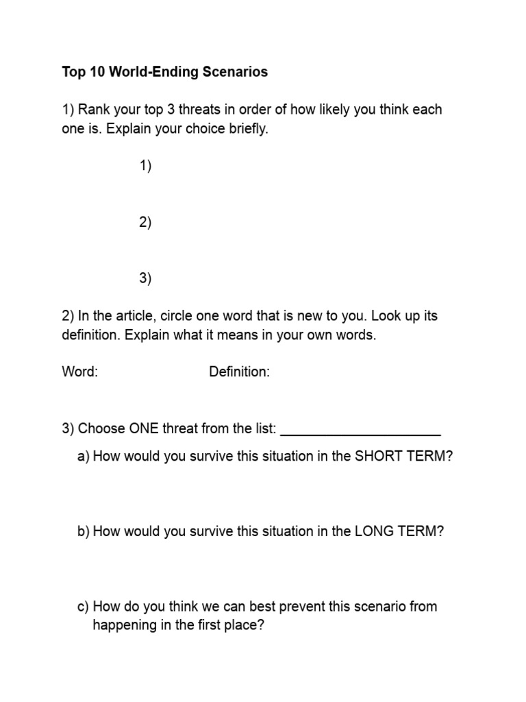 Top 10 End-of-World Scenarios | PDF