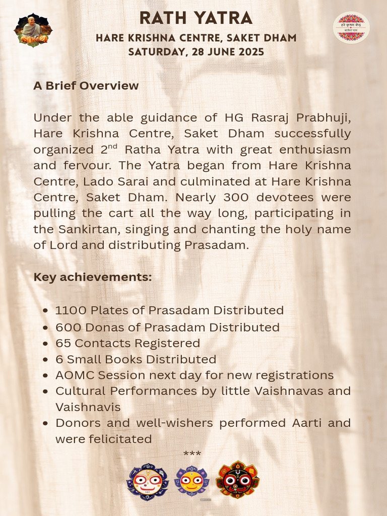 Rath Yatra 2025 Saket Dham | PDF