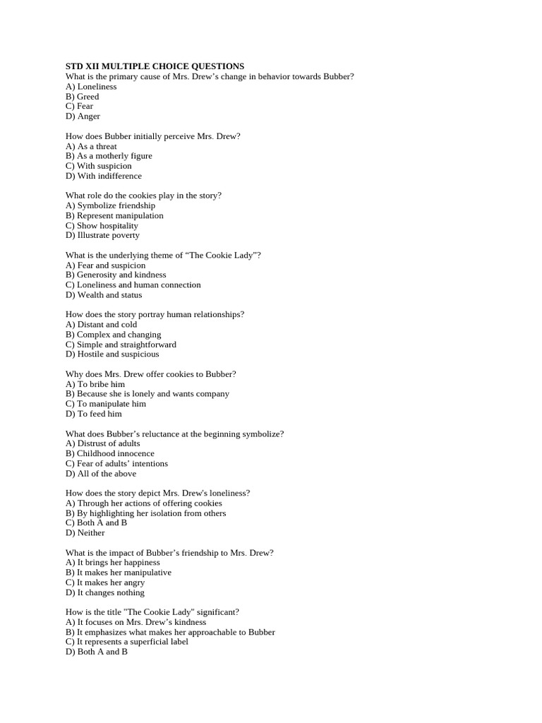 STD XII MCQs on Literature Themes | PDF | Poetry | Immortality