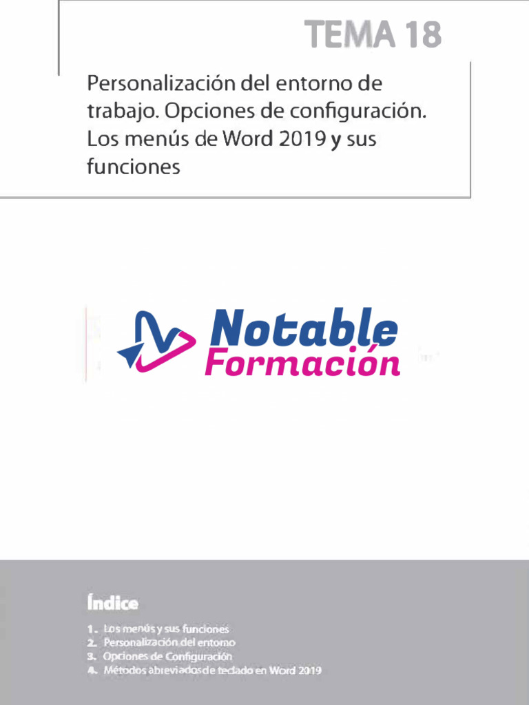 Menús y Personalización en Word 2019 | PDF | Microsoft Word | Menú ...