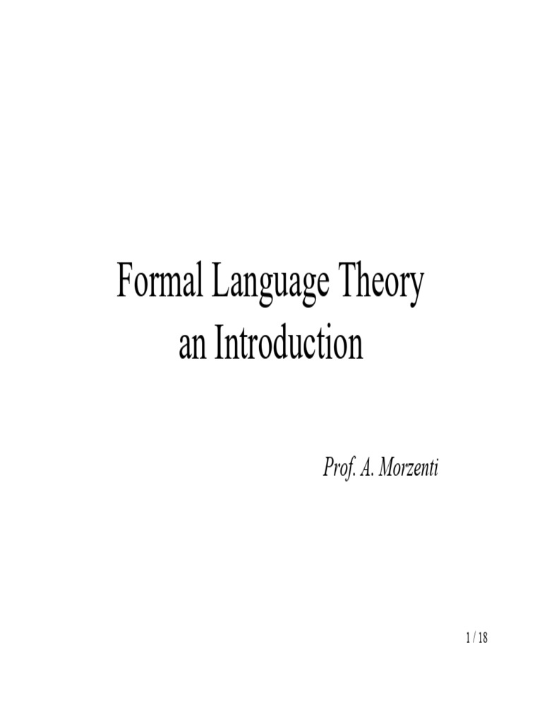 Introduction to Formal Language Theory | PDF | String (Computer Science ...