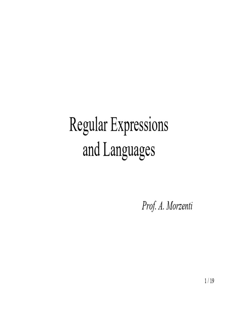 Understanding Regular Expressions and Languages | PDF | Regular ...