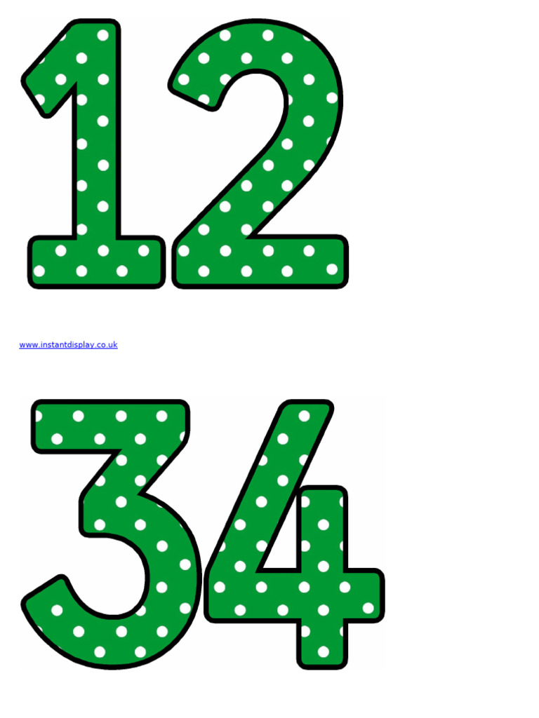 DK Green Polka Numbers | PDF