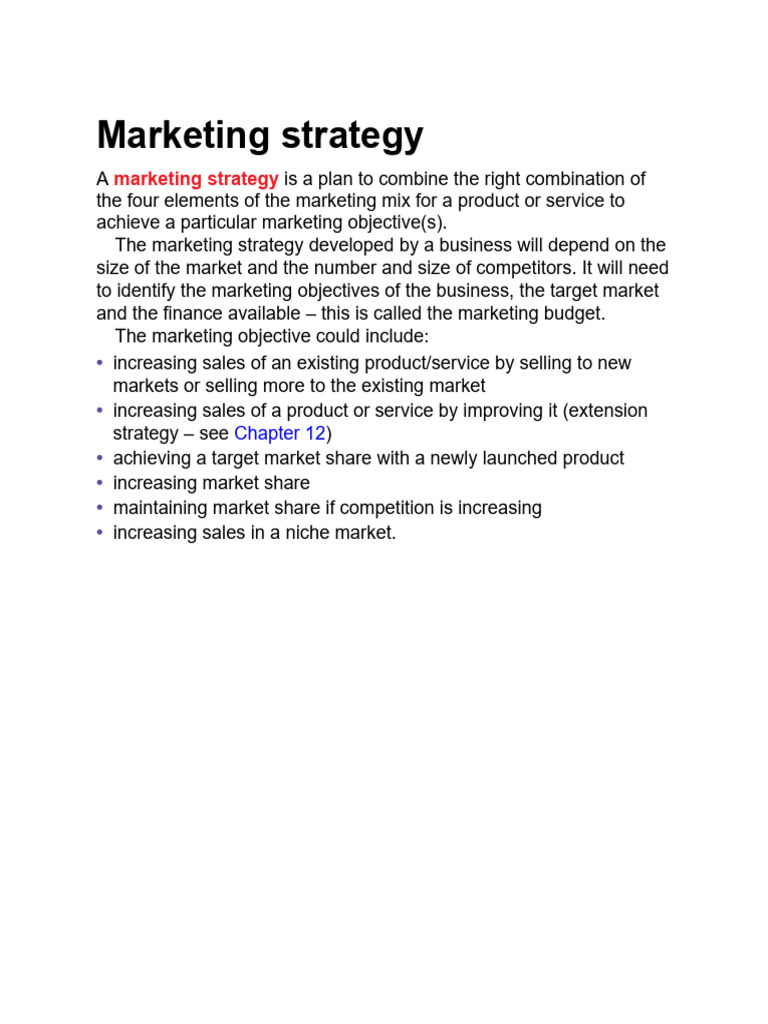 CH 17 - Marketing Strategy (Introduction) | PDF