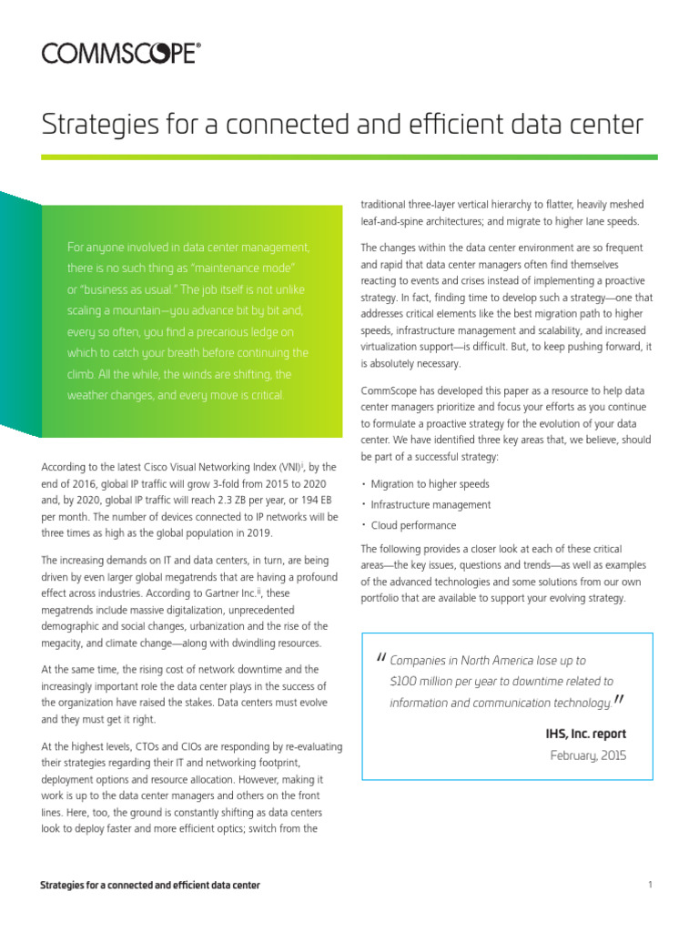 White Paper - Strategies For A Connected and Efficient Data Center ...