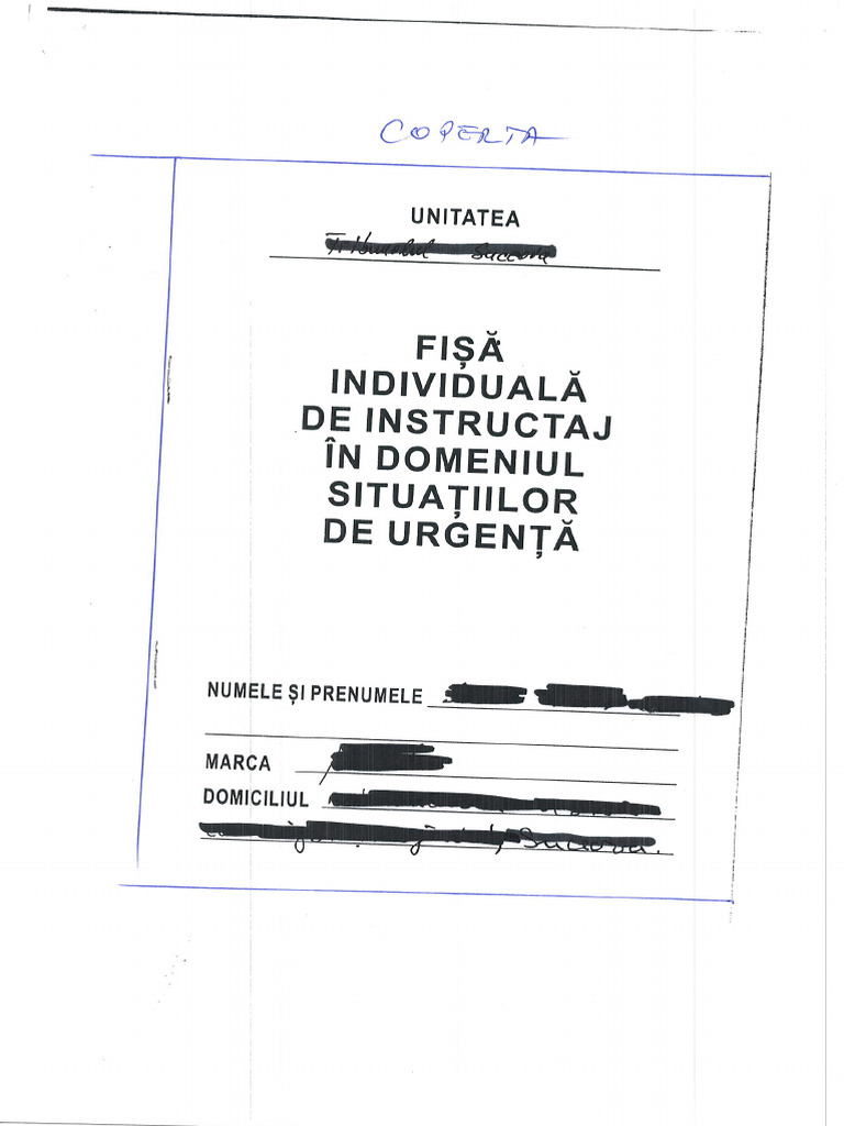 Model Fisa Instructaj Situatii de Urgenta | PDF