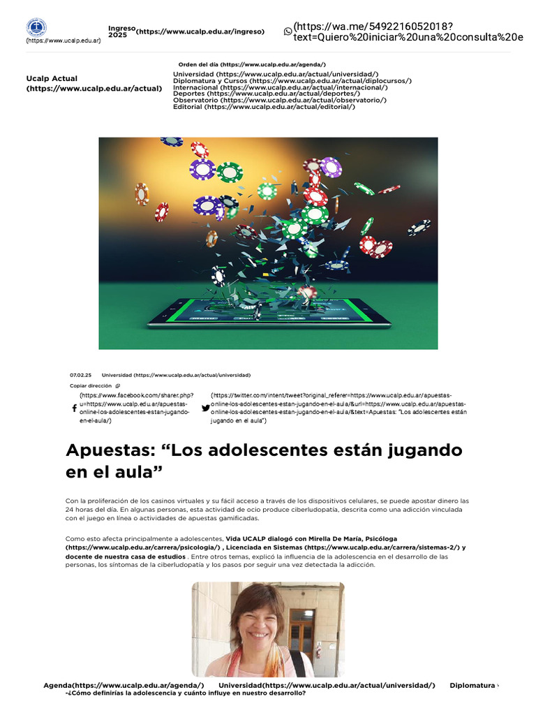 Apuestas - "Los Adolescentes Están Jugando en El Aula" - UCALP | PDF ...