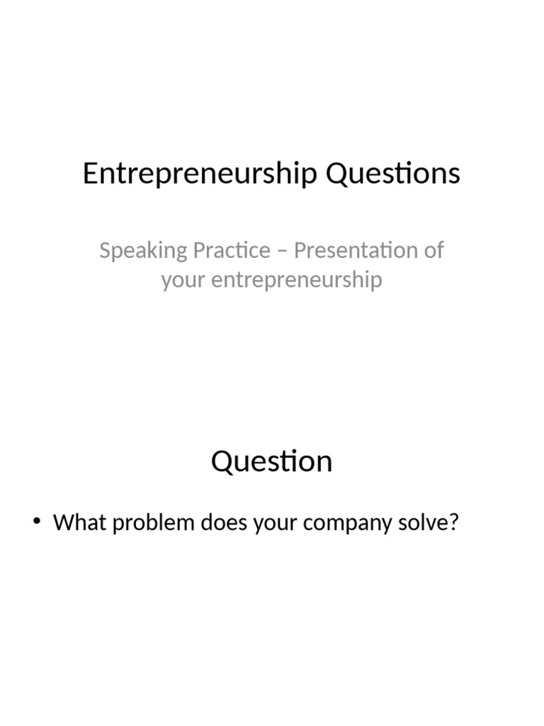 Entrepreneurship Questions | PDF