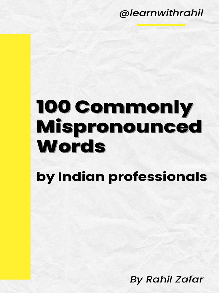 100 Commonly Mispronounced Words | PDF