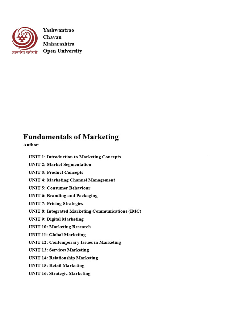 Fundamentals - of - Marketing in Business As It Connects A Firm's Goods ...