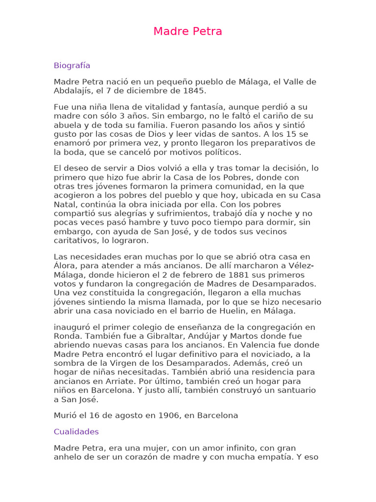 Esquema Madre Petra | PDF