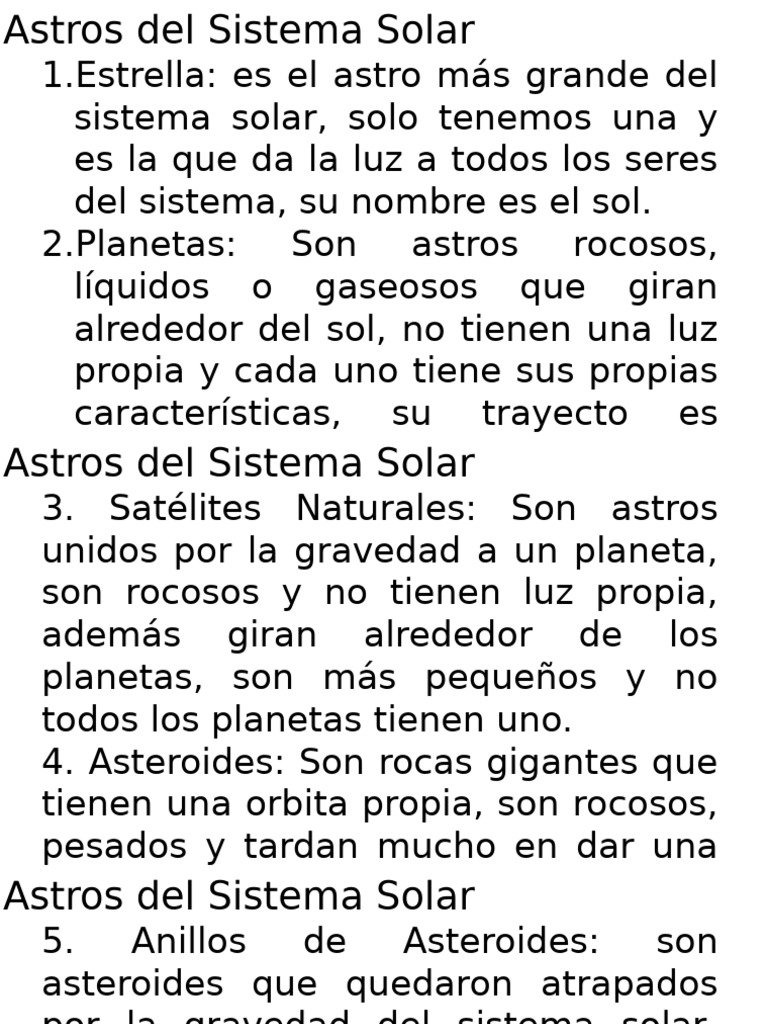 Astros Del Sistema Solar | PDF