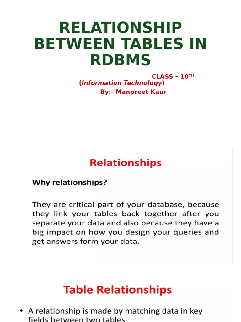 Relationship RDBMS | PDF