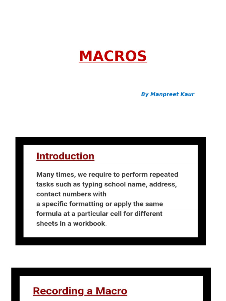 Macros | PDF