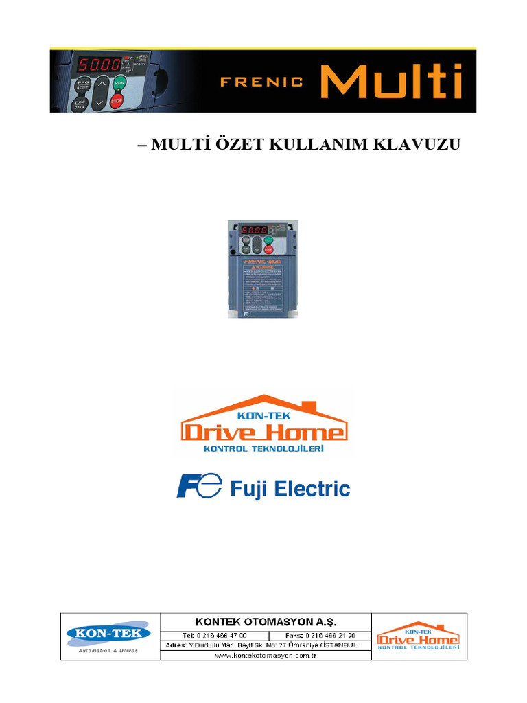 Frenic-Multi̇ Kullanim Kilavuzu | PDF
