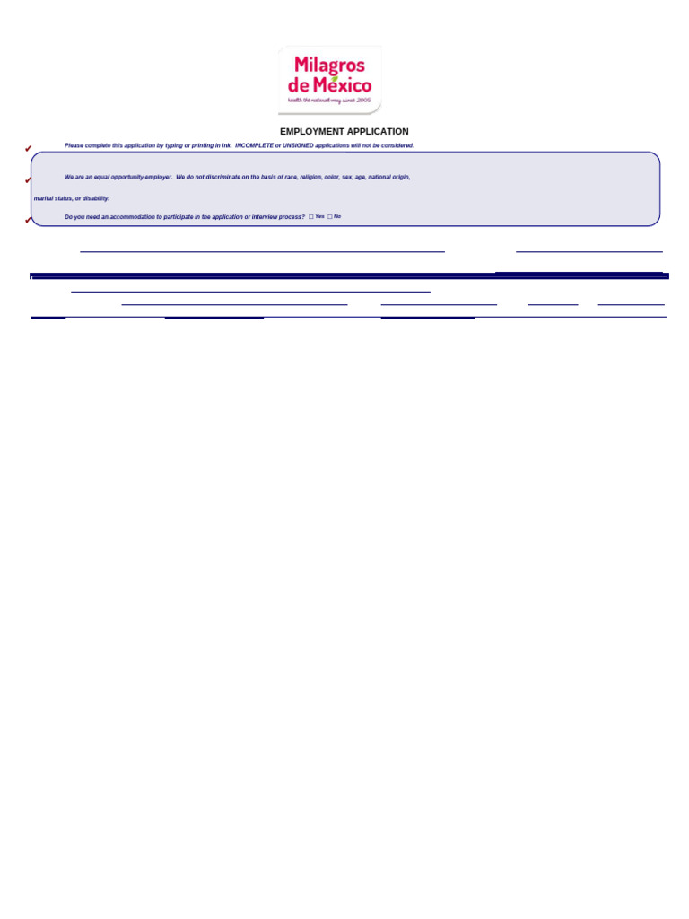 MDM - Employment Application | PDF | General Educational Development