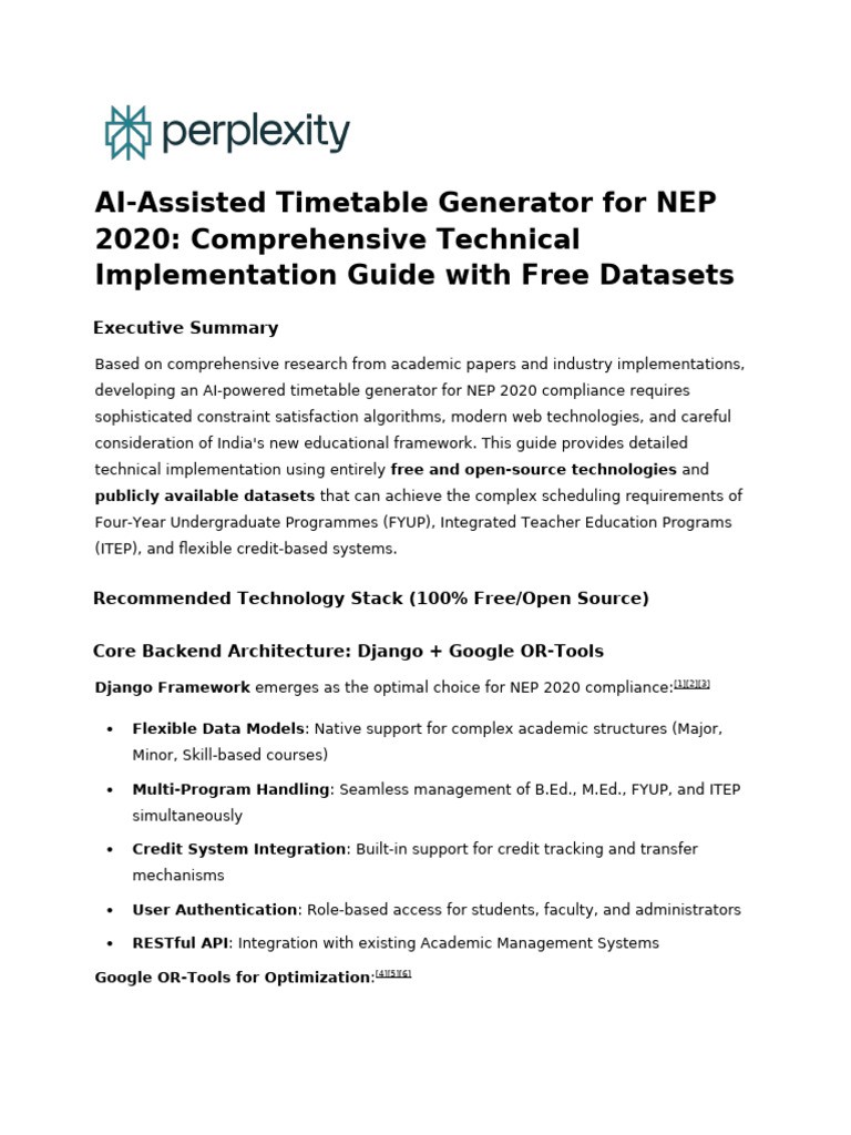 Free AI Timetable Generator Guide | PDF | Scheduling (Computing ...