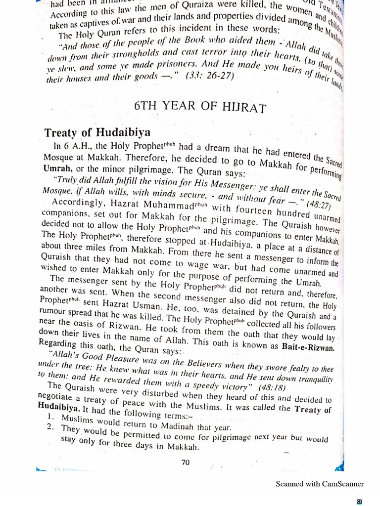 Treaty of Hudaibiya Notes | PDF