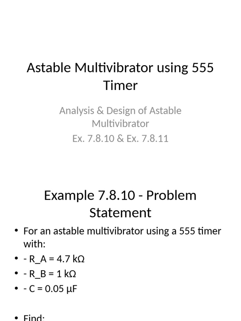 Astable Multivibrator 555 Timer | PDF