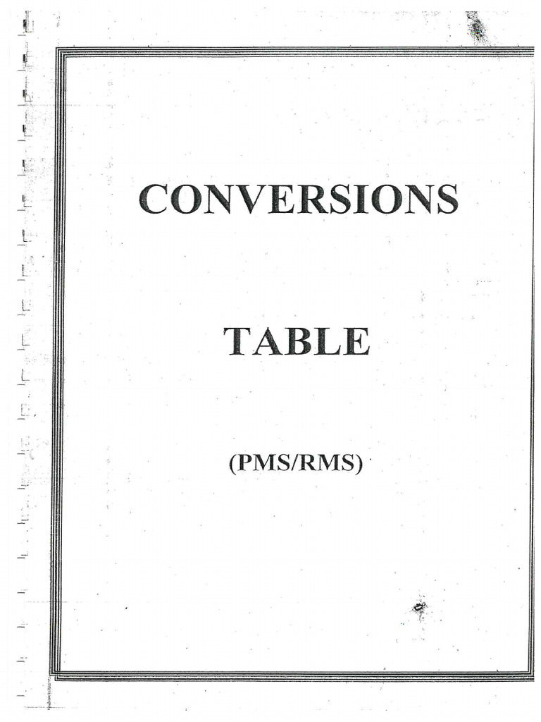 Conversion Table PMS | PDF