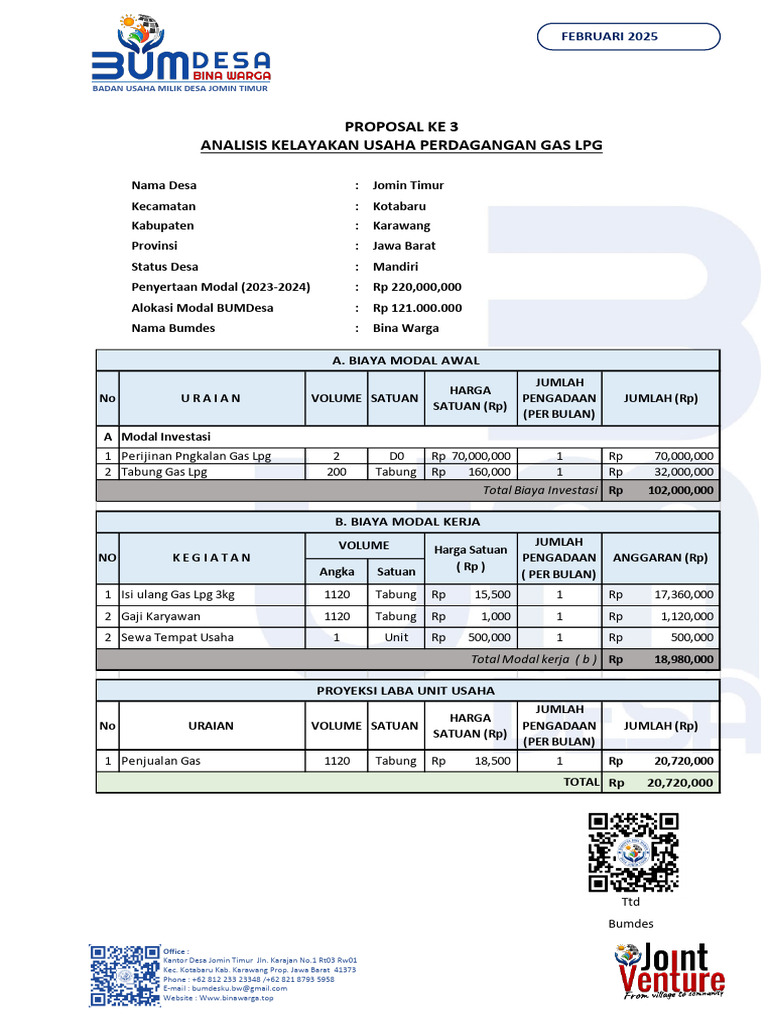 Proposal Gas LPG 3kg | PDF
