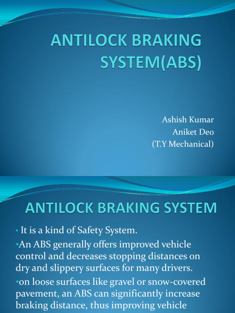 Overview of Anti-Lock Brake Systems | PDF | Anti Lock Braking System ...