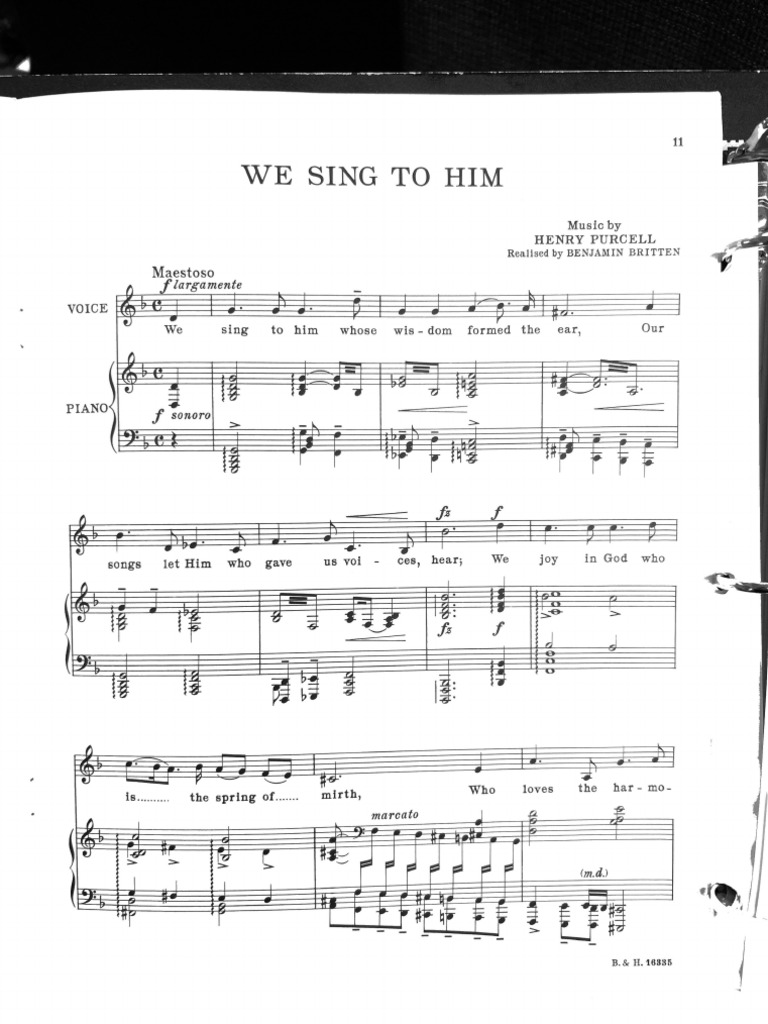 We Sing To Him-Purcell | PDF