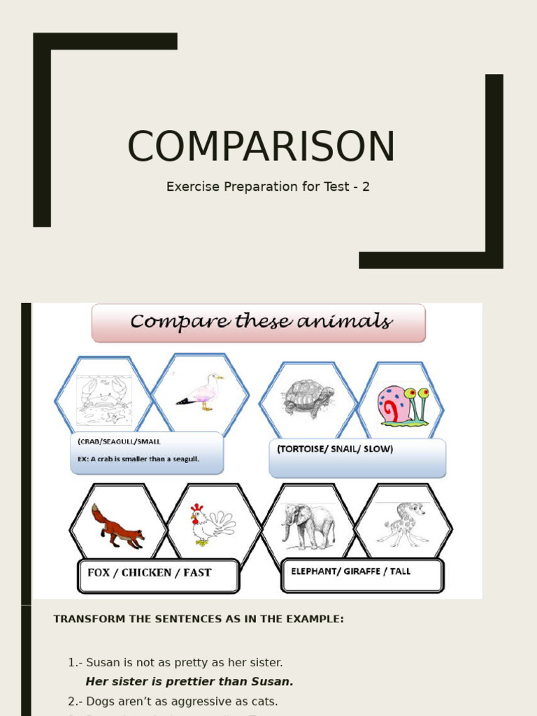 Comparison Exercise For Test 2 | PDF