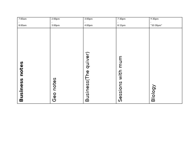 Timetable (Form 2 Term 3 December Holiday Week 2) | PDF