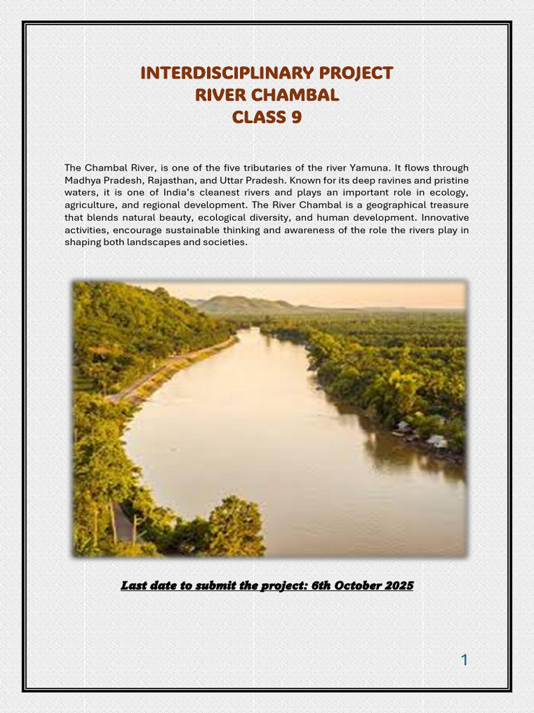 Chambal River Project Overview | PDF | River | Water