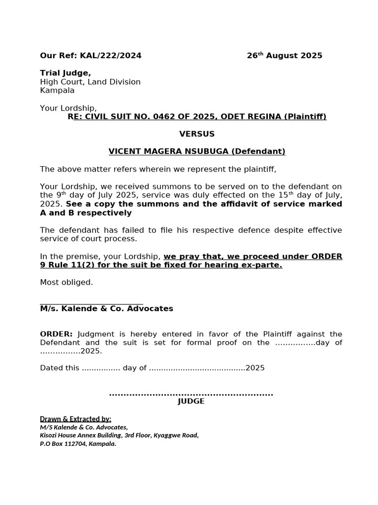 Exparte Hearing | PDF