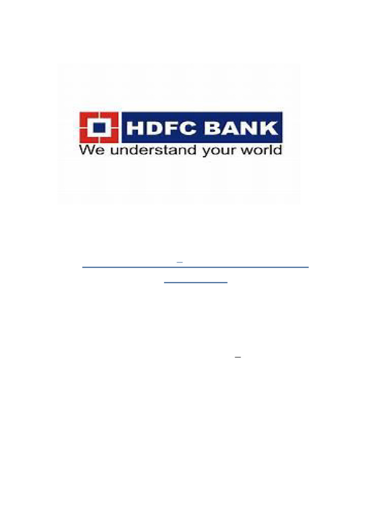 HDFC Bank Internship Experience Summary | PDF | Customer Relationship ...