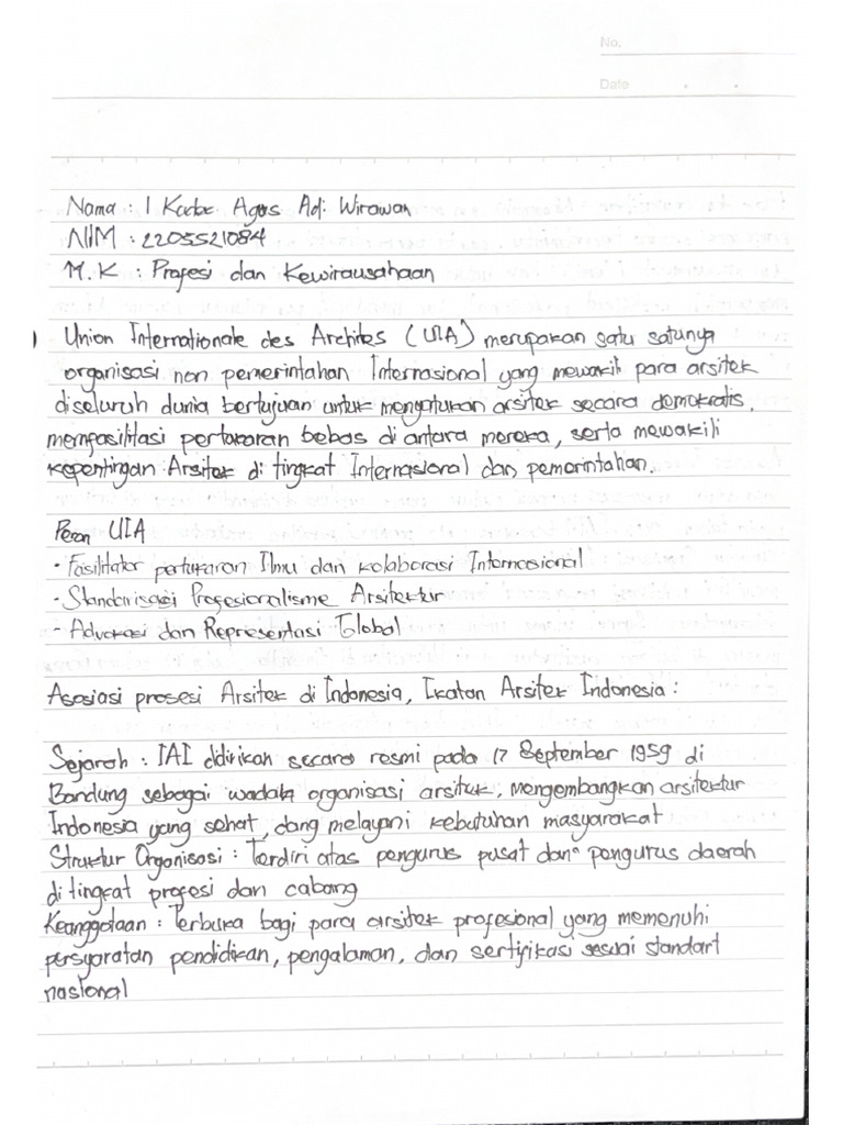 I Kadek Agus Adi Wirawan - Profesi Dan Kewirausahaan | PDF
