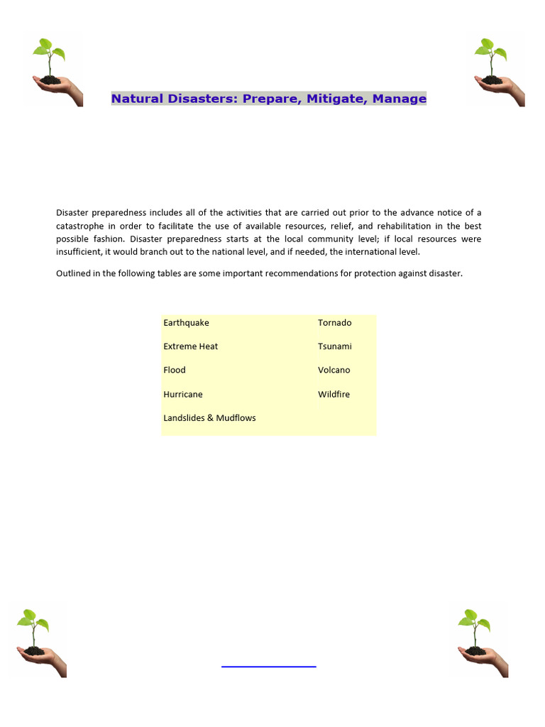 Natural Disaster Safety Tips | PDF | Natural Disasters | Emergency ...