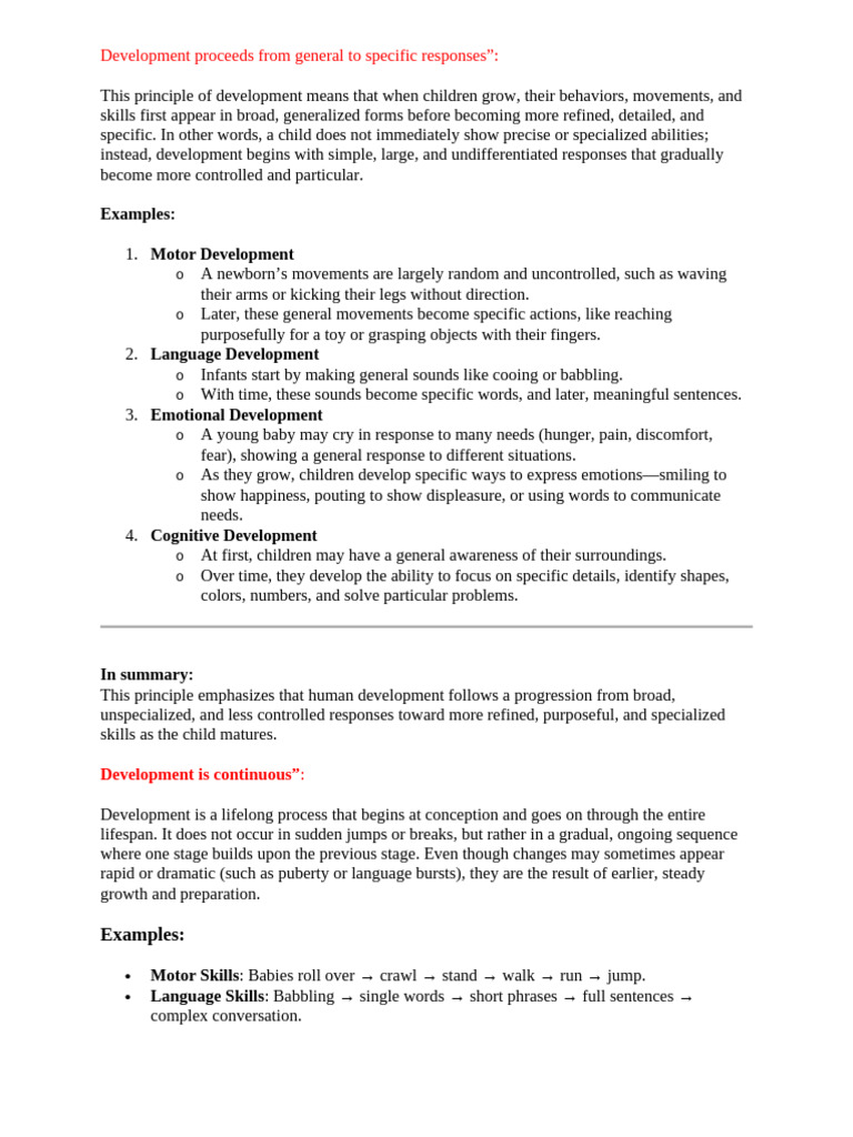 Stages and Characteristics of Development | PDF | Developmental ...