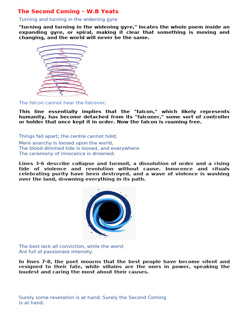 Yeats' The Second Coming Analysis | PDF | Second Coming | Sphinx