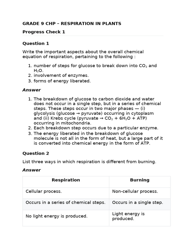 CHP - Respiration in Plants | PDF | Cellular Respiration | Glucose