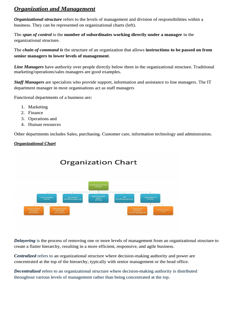 Understanding Organizational Structure and Management | PDF