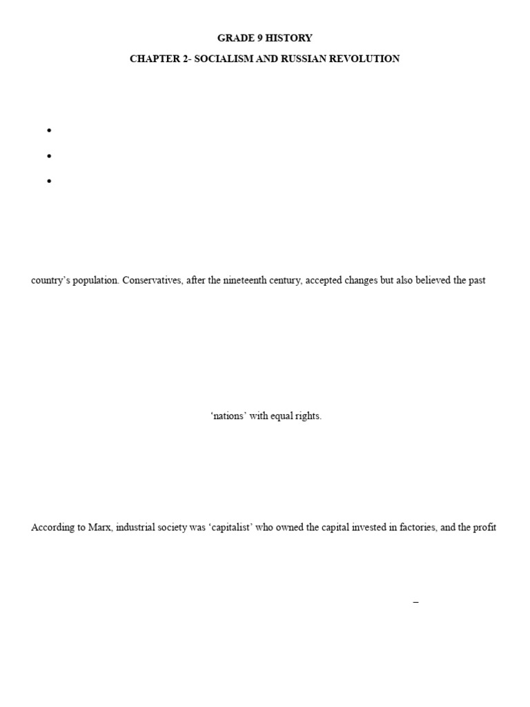 Grade 9 History Socialism and Russian Revolution | PDF | Vladimir Lenin ...