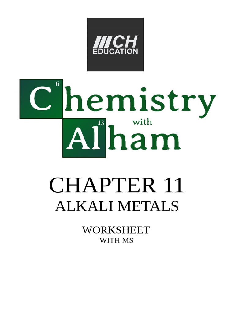 Chapter 11 Alkali Metals Worksheet | PDF | Precipitation (Chemistry ...